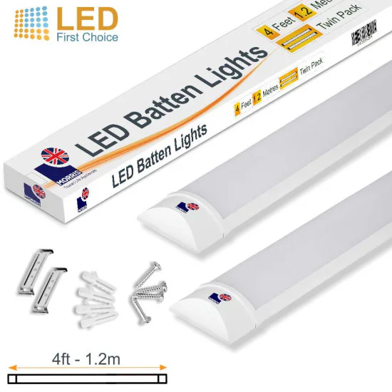 Morris Slimline 4ft Twin LED Batten light | LED First Choice